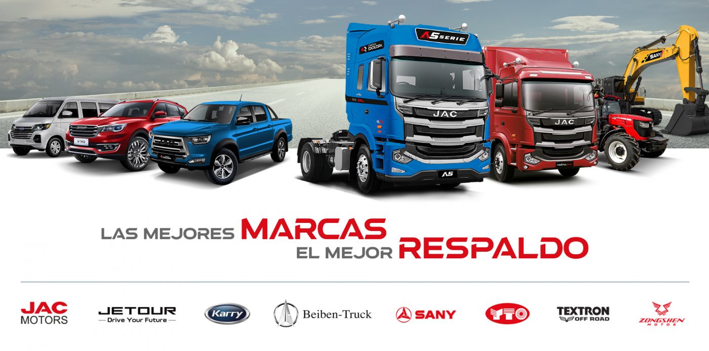 Comercial Roldán. JAC, Jetour, SANY, Zongshen, Textron, YTO, Bianchi